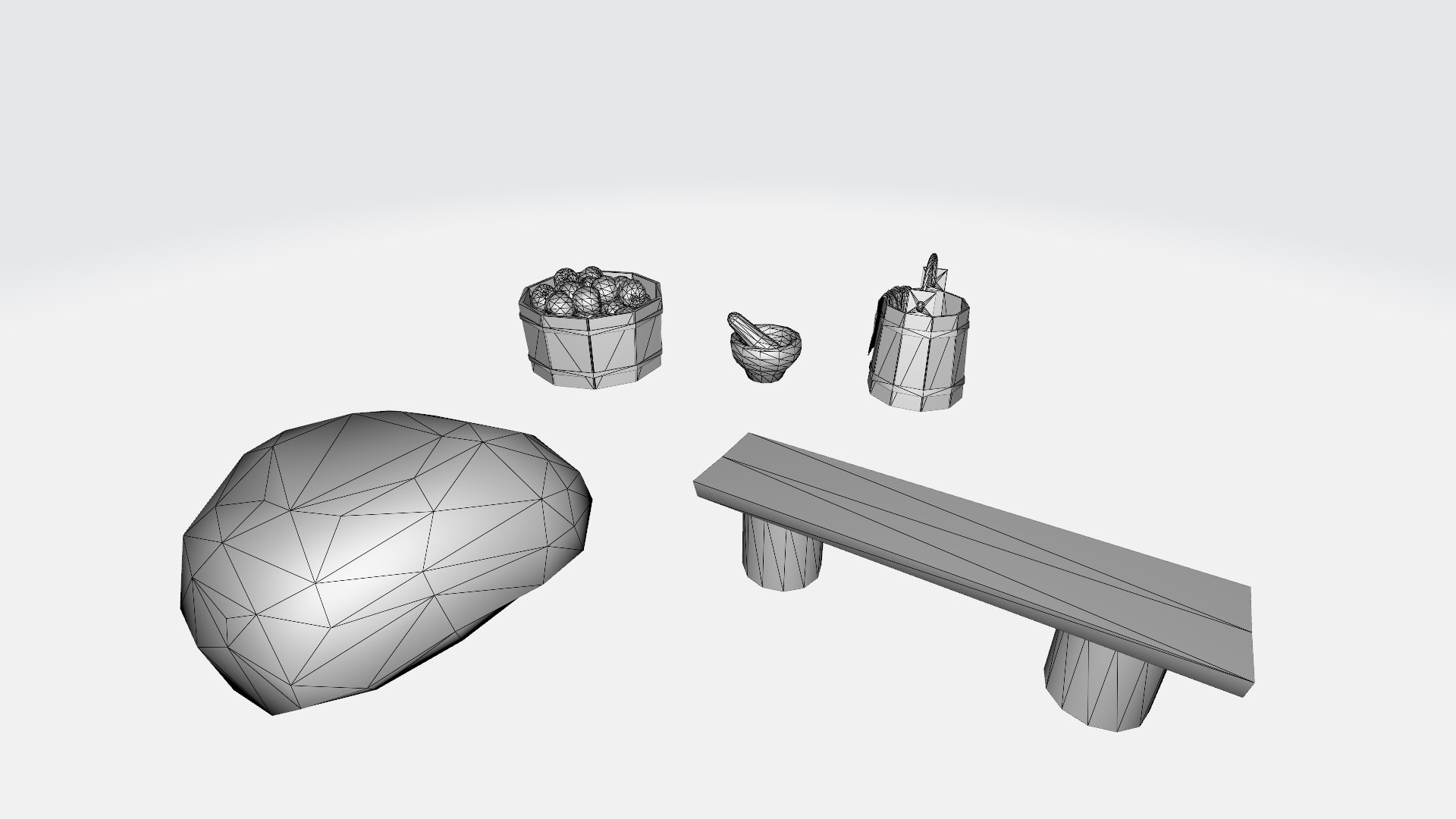 3D Model Medieval Props Low Poly PBR - TurboSquid 1985558