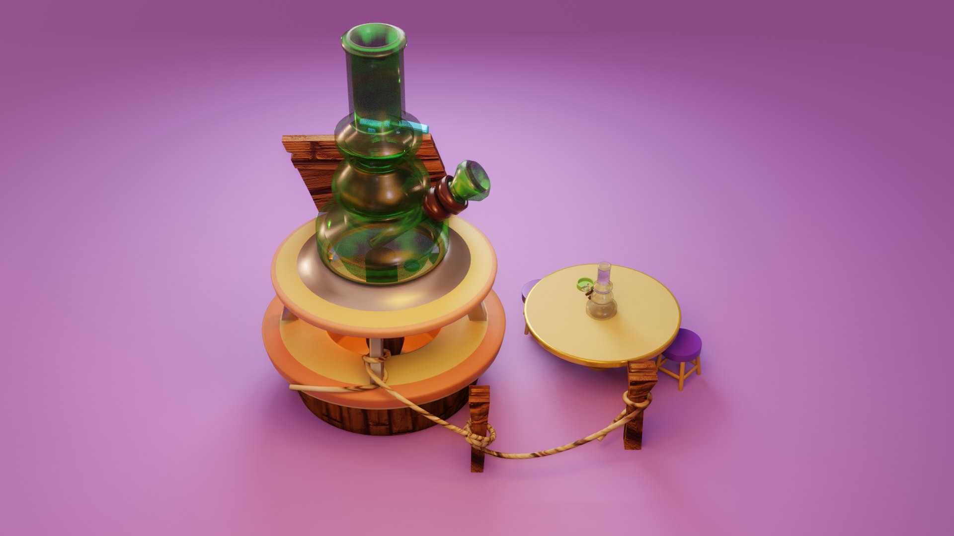 3D A Bong Shop Blender Lowpoly Low-poly 3D Model - TurboSquid 1938782