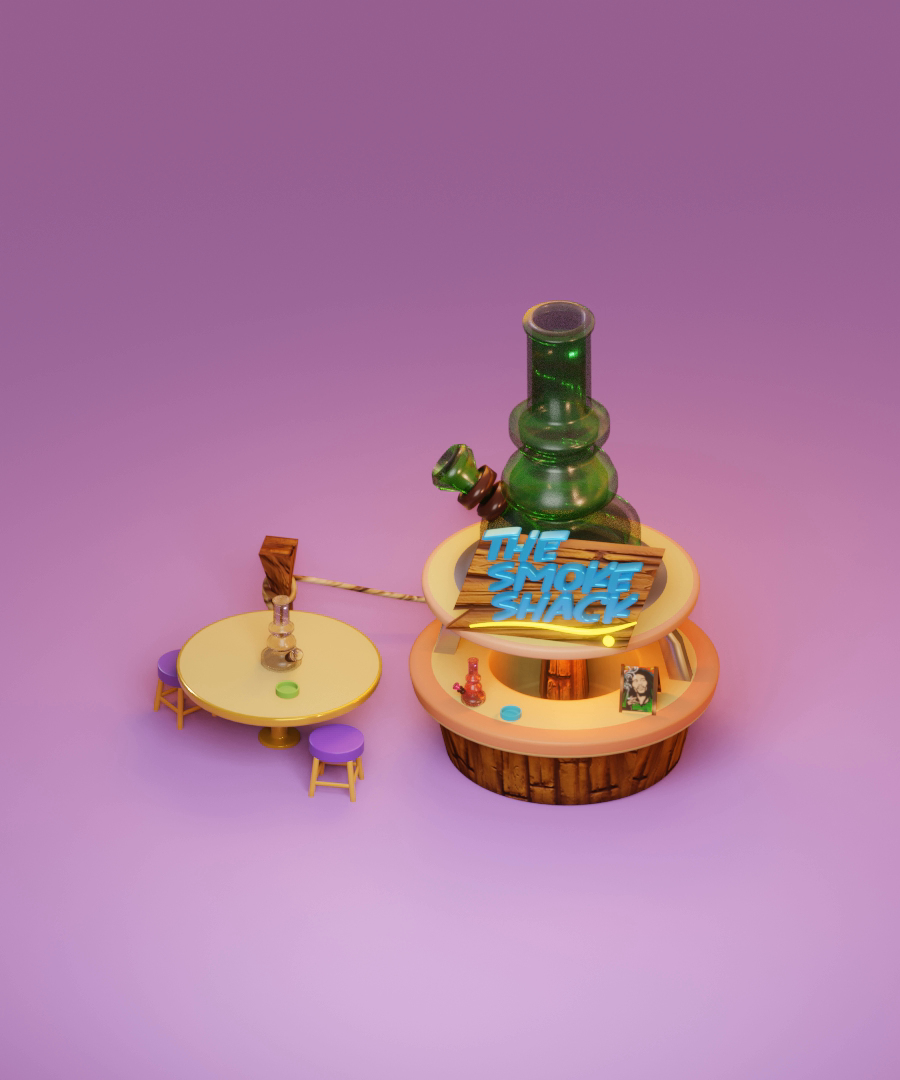 3D A Bong Shop Blender Lowpoly Low-poly 3D Model - TurboSquid 1938782