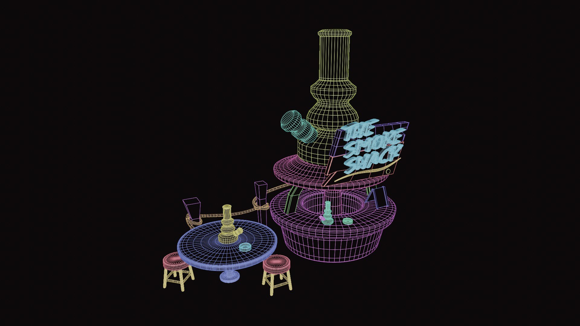 3D A Bong Shop Blender Lowpoly Low-poly 3D Model - TurboSquid 1938782