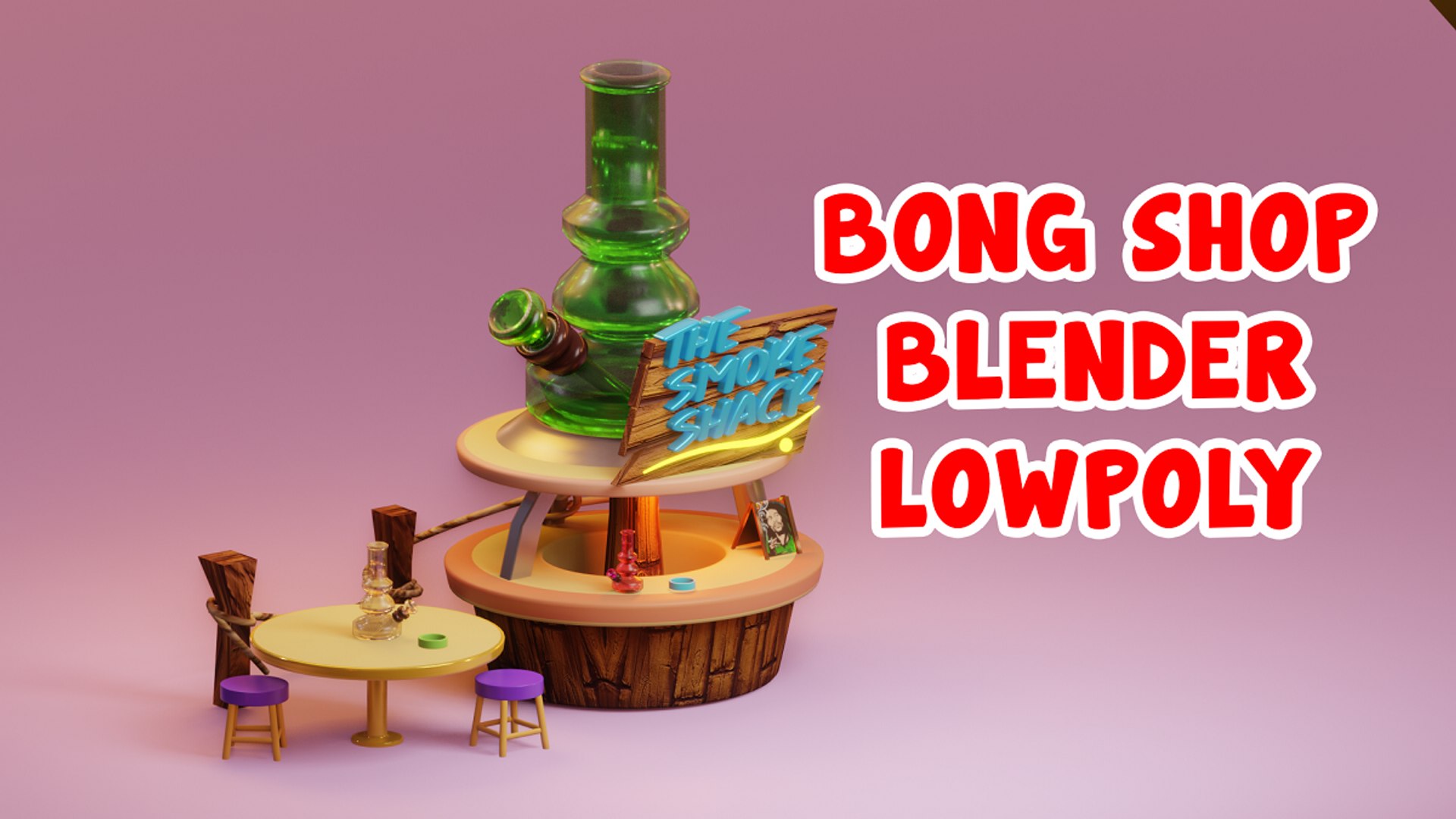 3D A Bong Shop Blender Lowpoly Low-poly 3D Model - TurboSquid 1938782