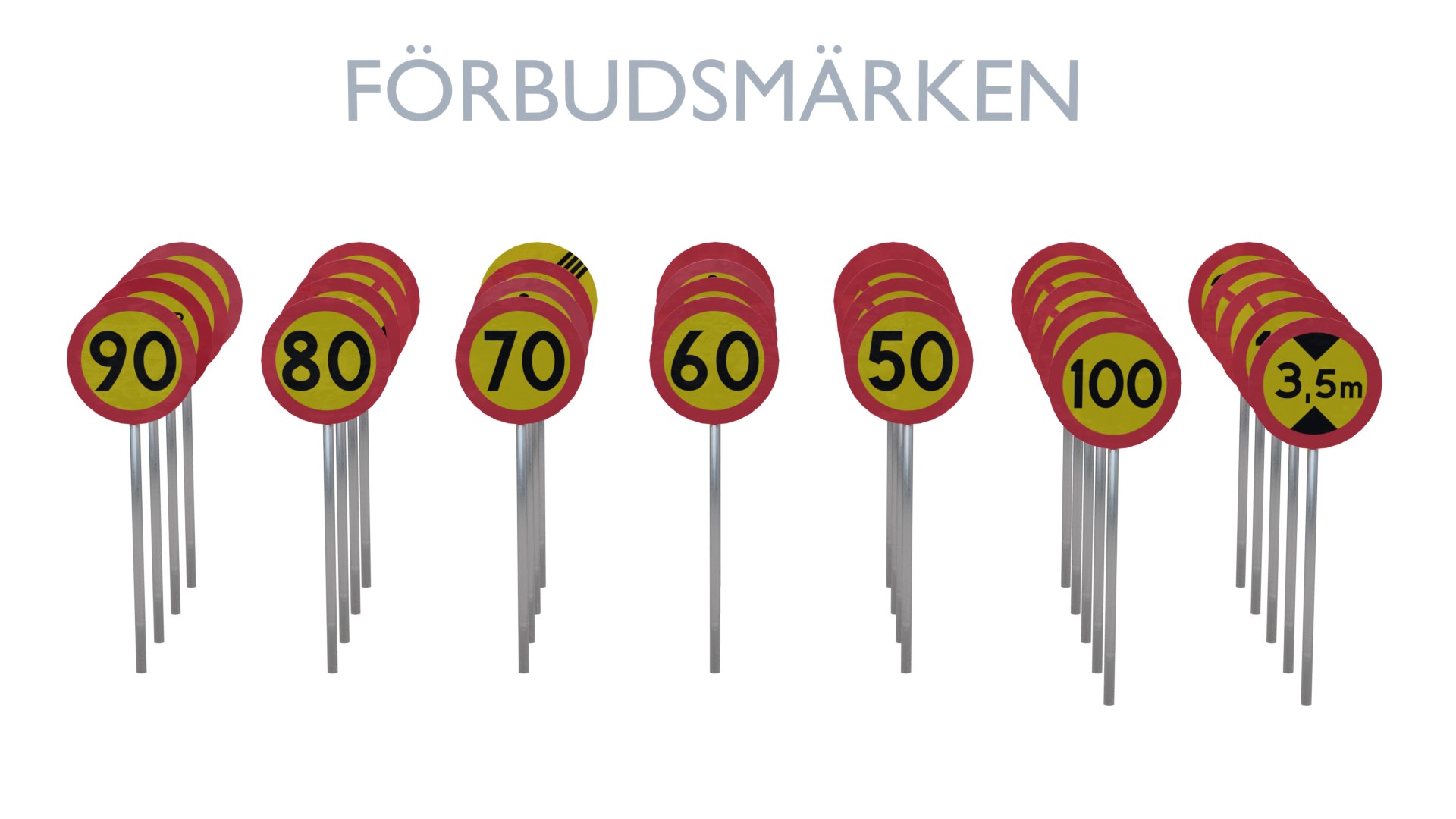 3D Swedish Traffic Signs Model - TurboSquid 2140274