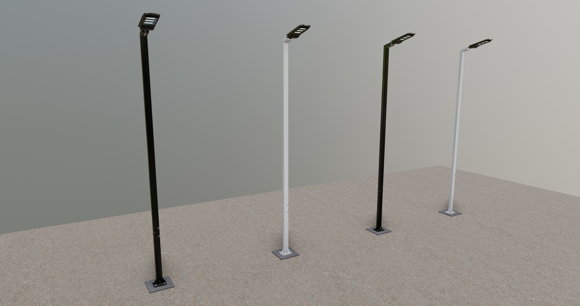 5 Meter Box Profile Lighting Pole 3D model - TurboSquid 2063946