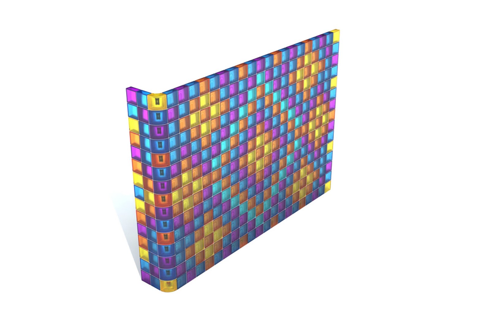 3d wall glass blocks model