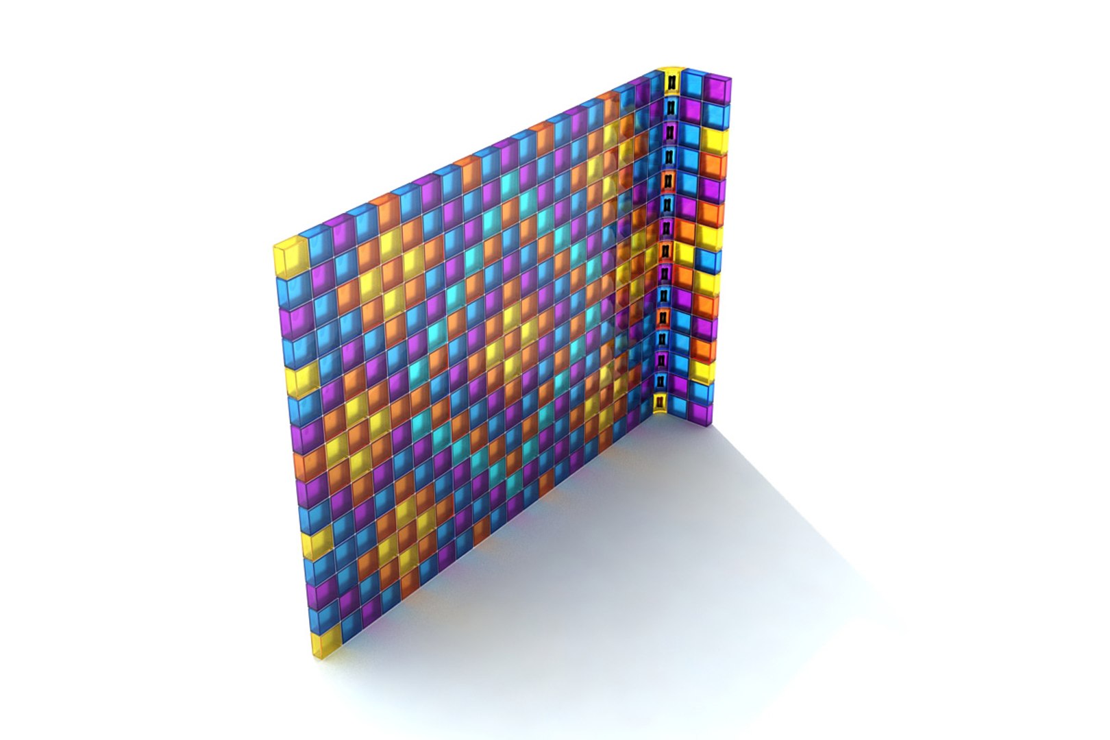 3d wall glass blocks model