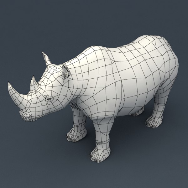 rigged rhino 3d obj