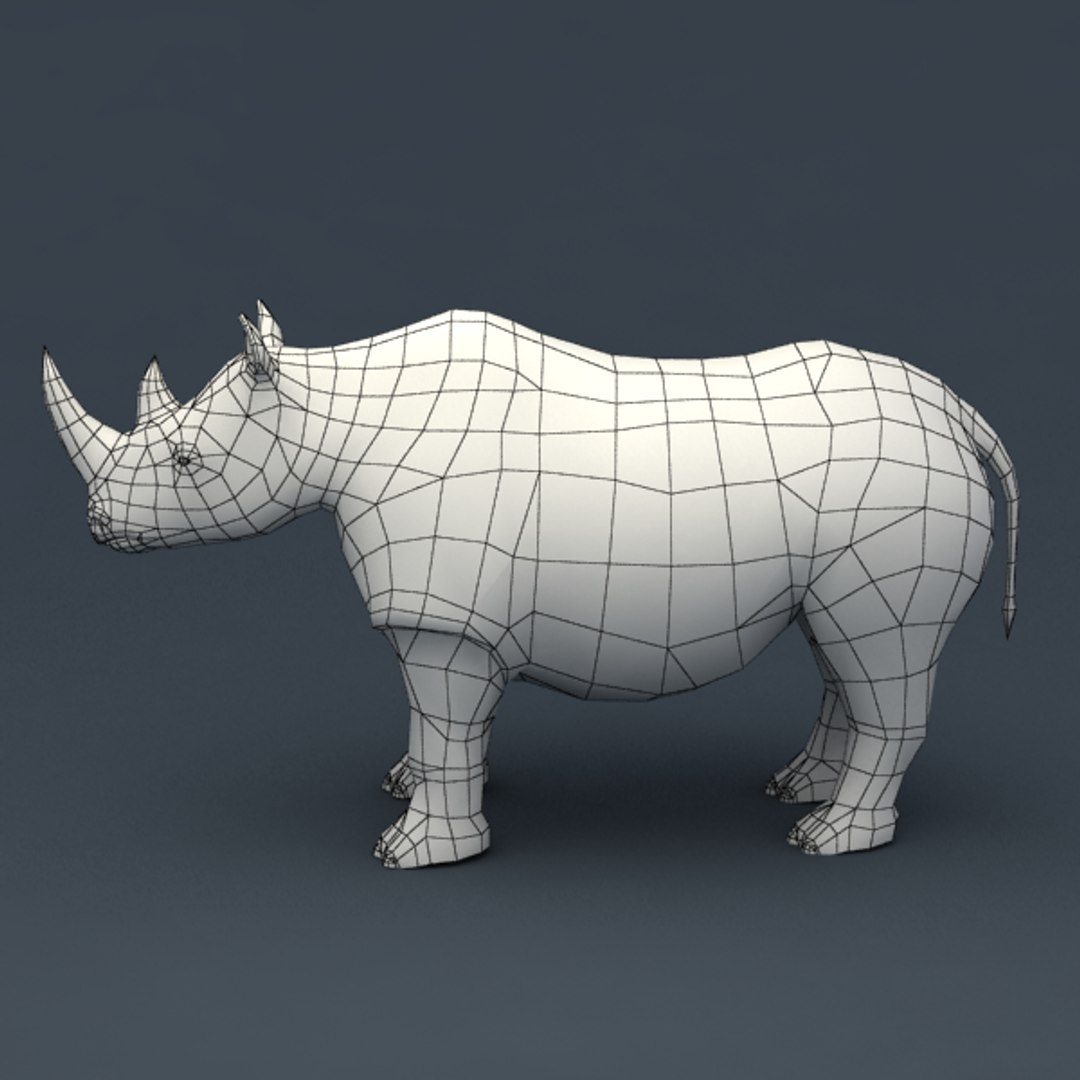 Rigged Rhino 3d Obj