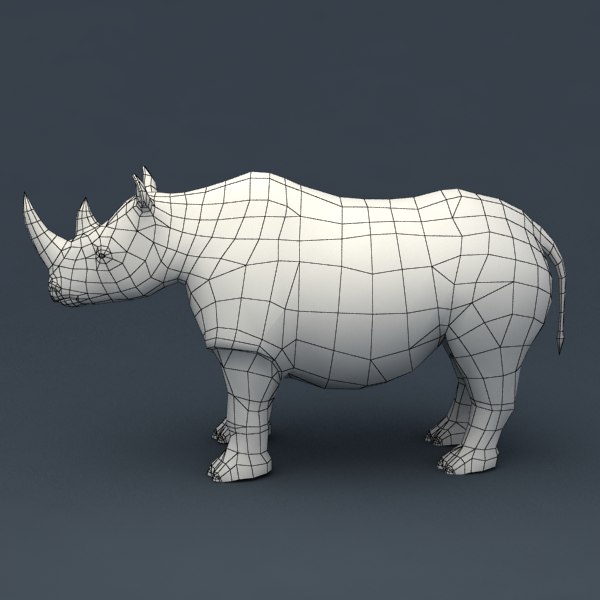 rigged rhino 3d obj