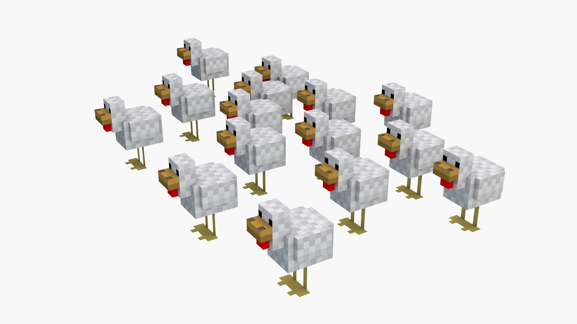 3D Minecraft Chicken Model - TurboSquid 1842545