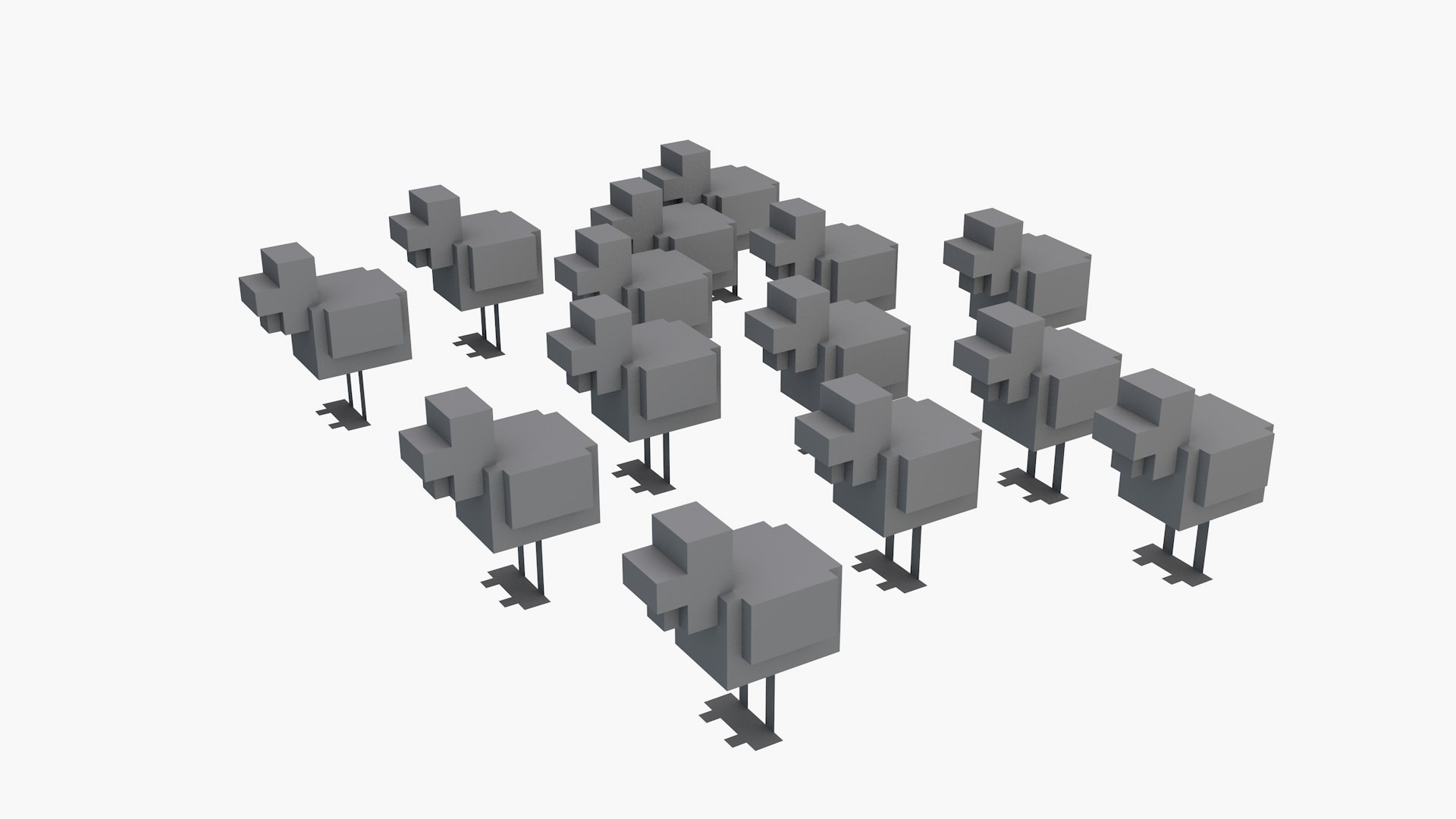 3D Minecraft Chicken Model - TurboSquid 1842545