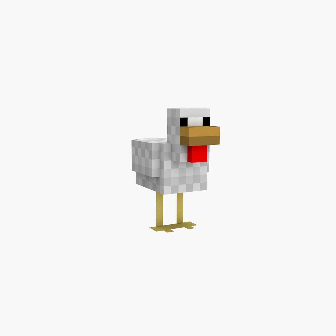 3D Minecraft Chicken model - TurboSquid 1842545