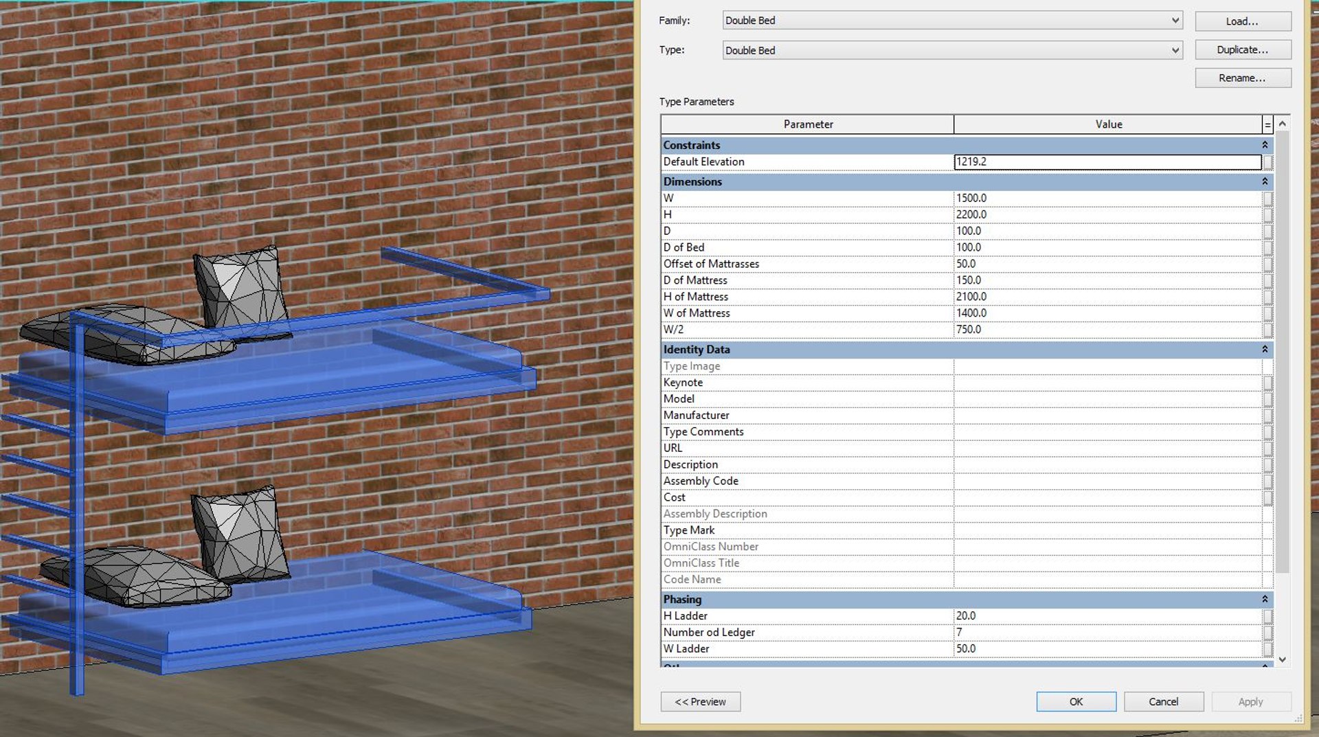 Bunk Bed Revit Family 3D Model - TurboSquid 1475015