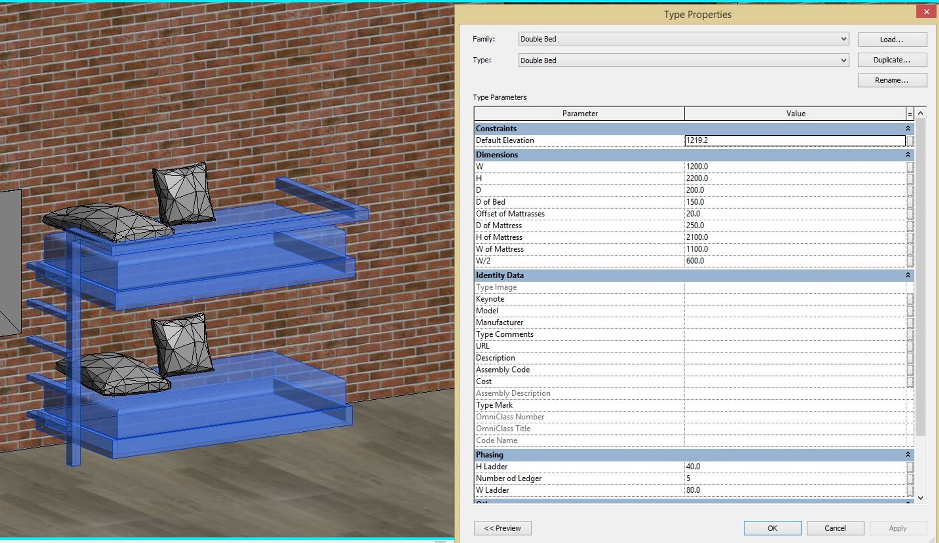 Bunk Bed Revit Family 3D Model - TurboSquid 1475015