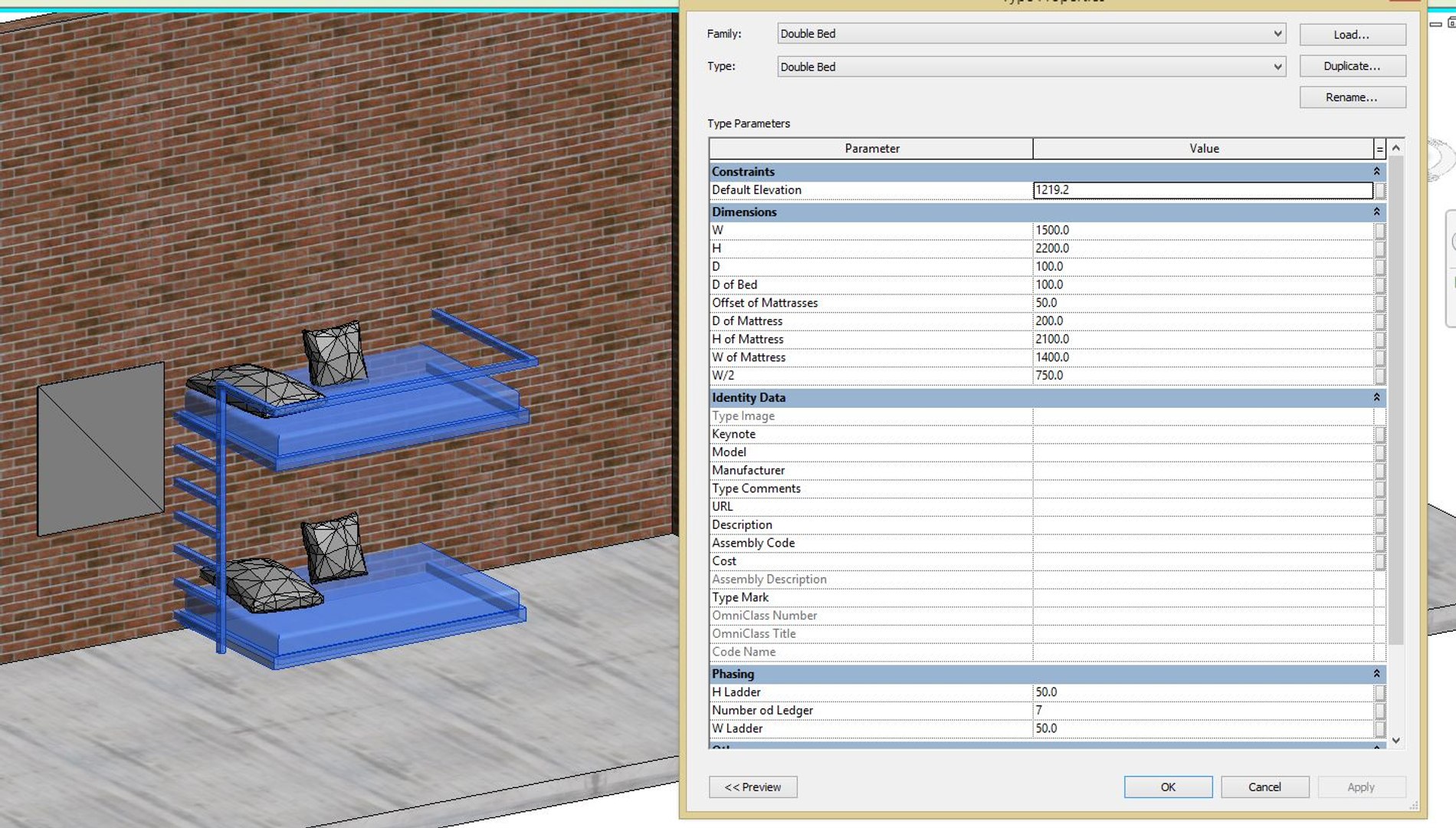 Bunk Bed Revit Family 3D Model - TurboSquid 1475015