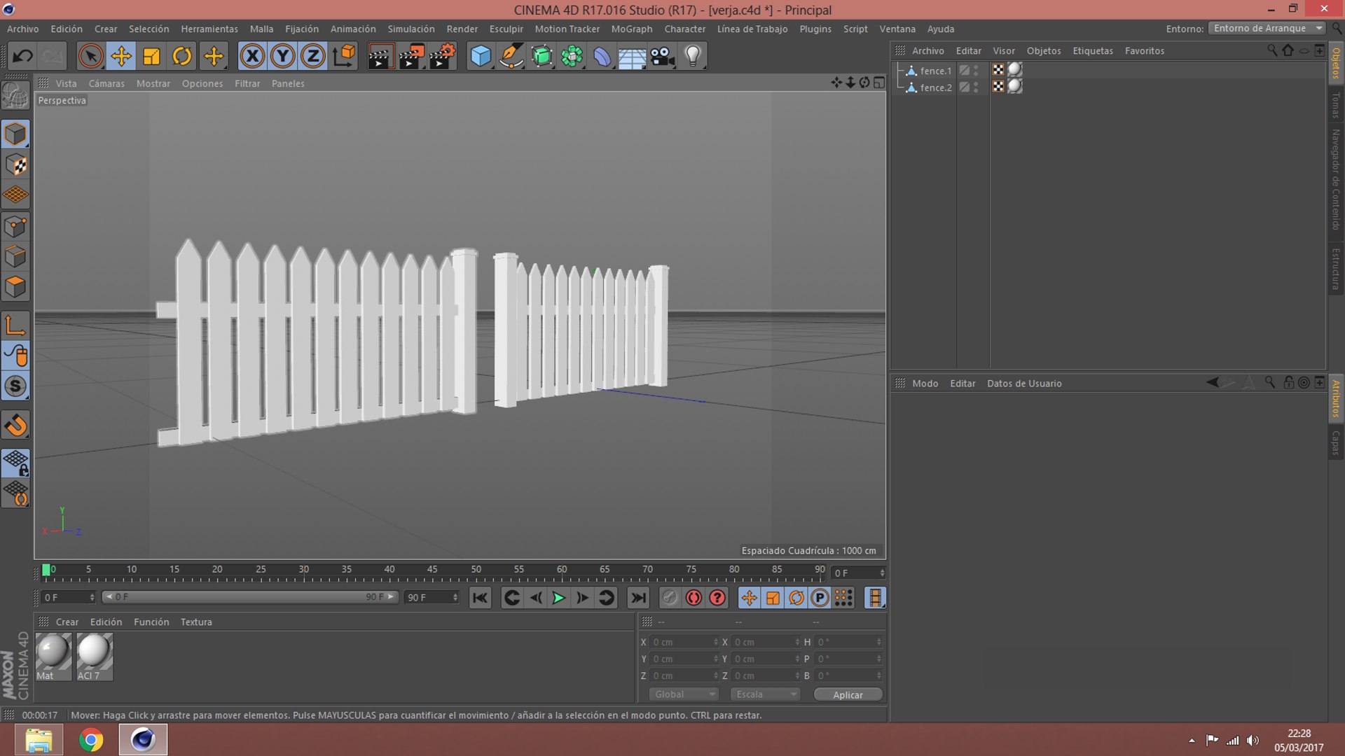 3d Wooden Fence Model