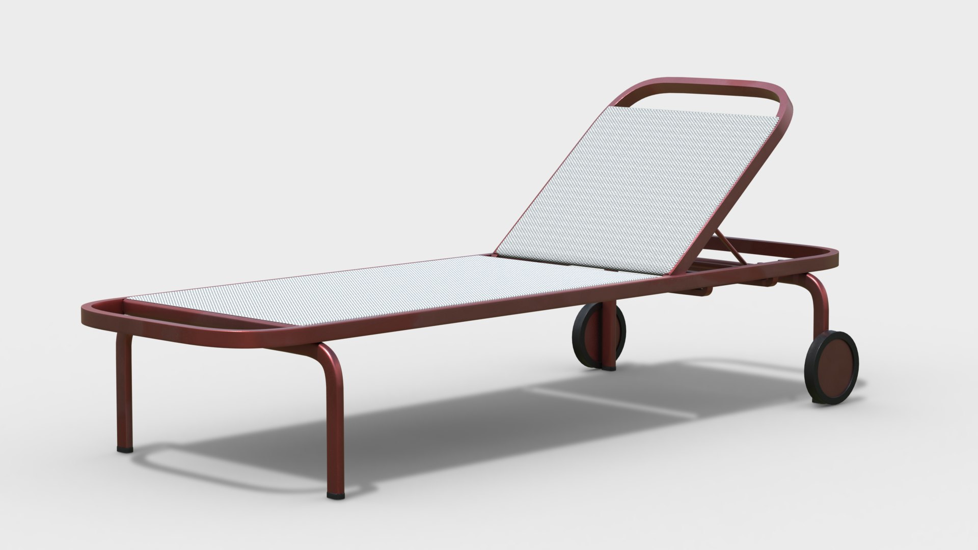 3D Atlas Sun Lounger With Wheels Red - TurboSquid 2379093
