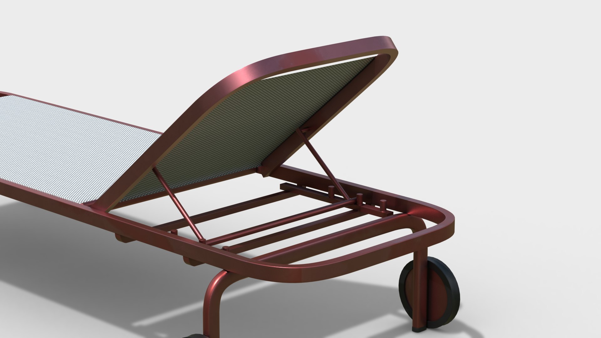 3D Atlas Sun Lounger With Wheels Red - TurboSquid 2379093