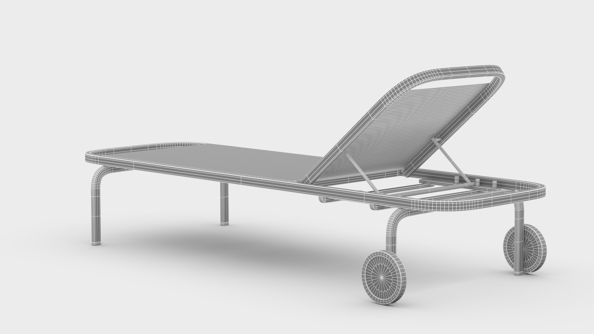 3D Atlas Sun Lounger With Wheels Red - TurboSquid 2379093