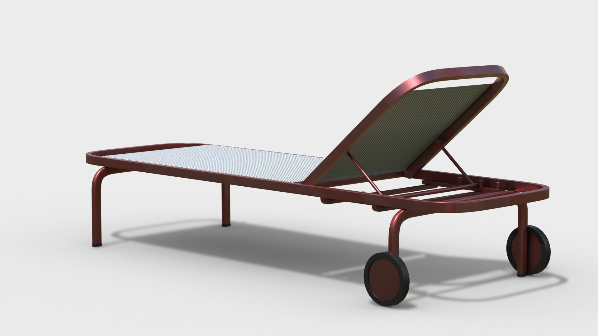 3D Atlas Sun Lounger With Wheels Red - TurboSquid 2379093