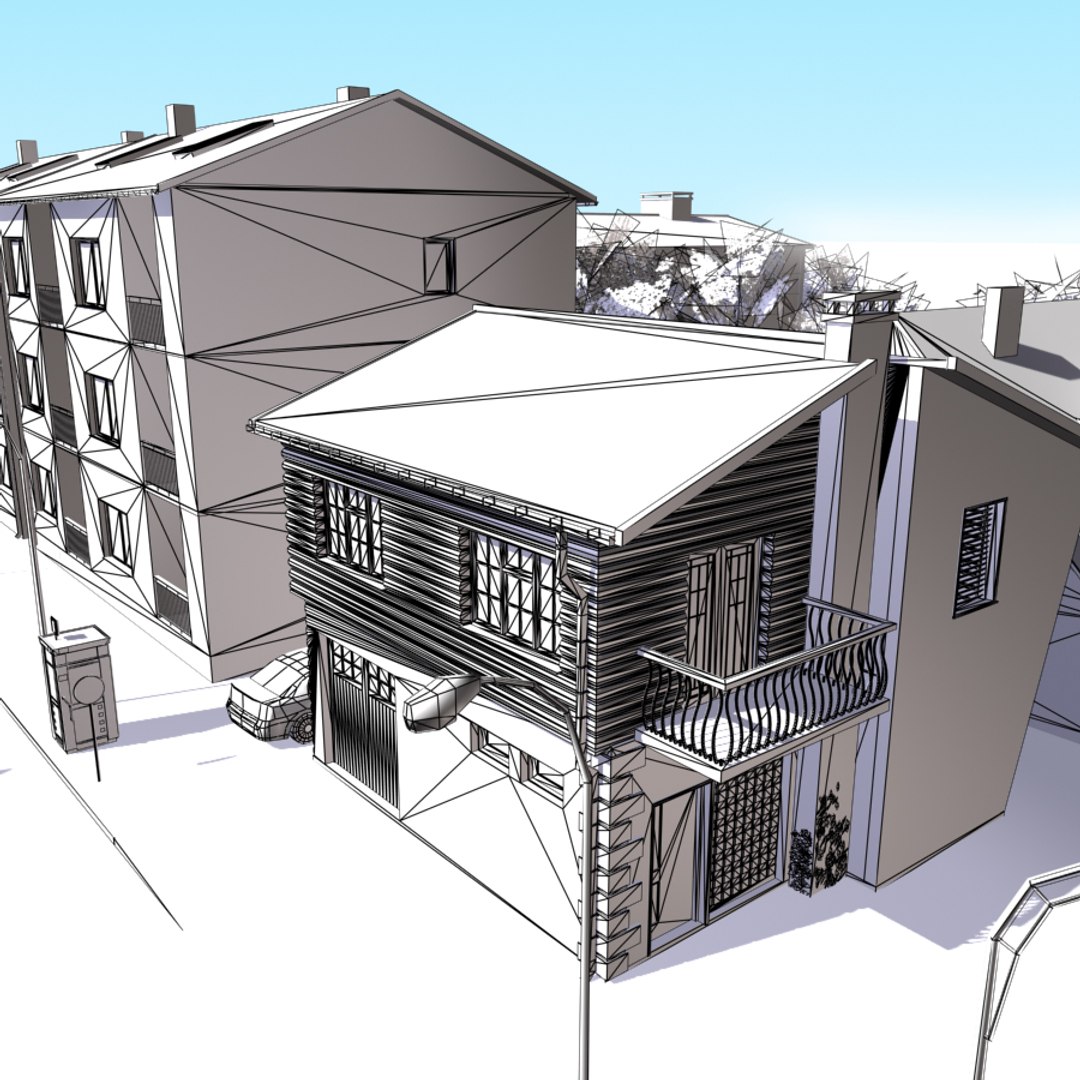 Urban Block Buildings 3d Model