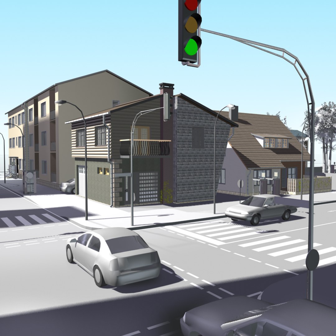 Urban Block Buildings 3d Model