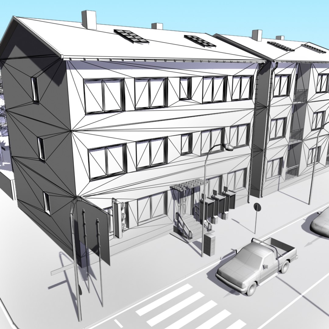 Urban Block Buildings 3d Model