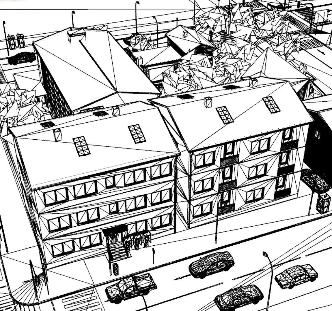 Urban Block Buildings 3d Model