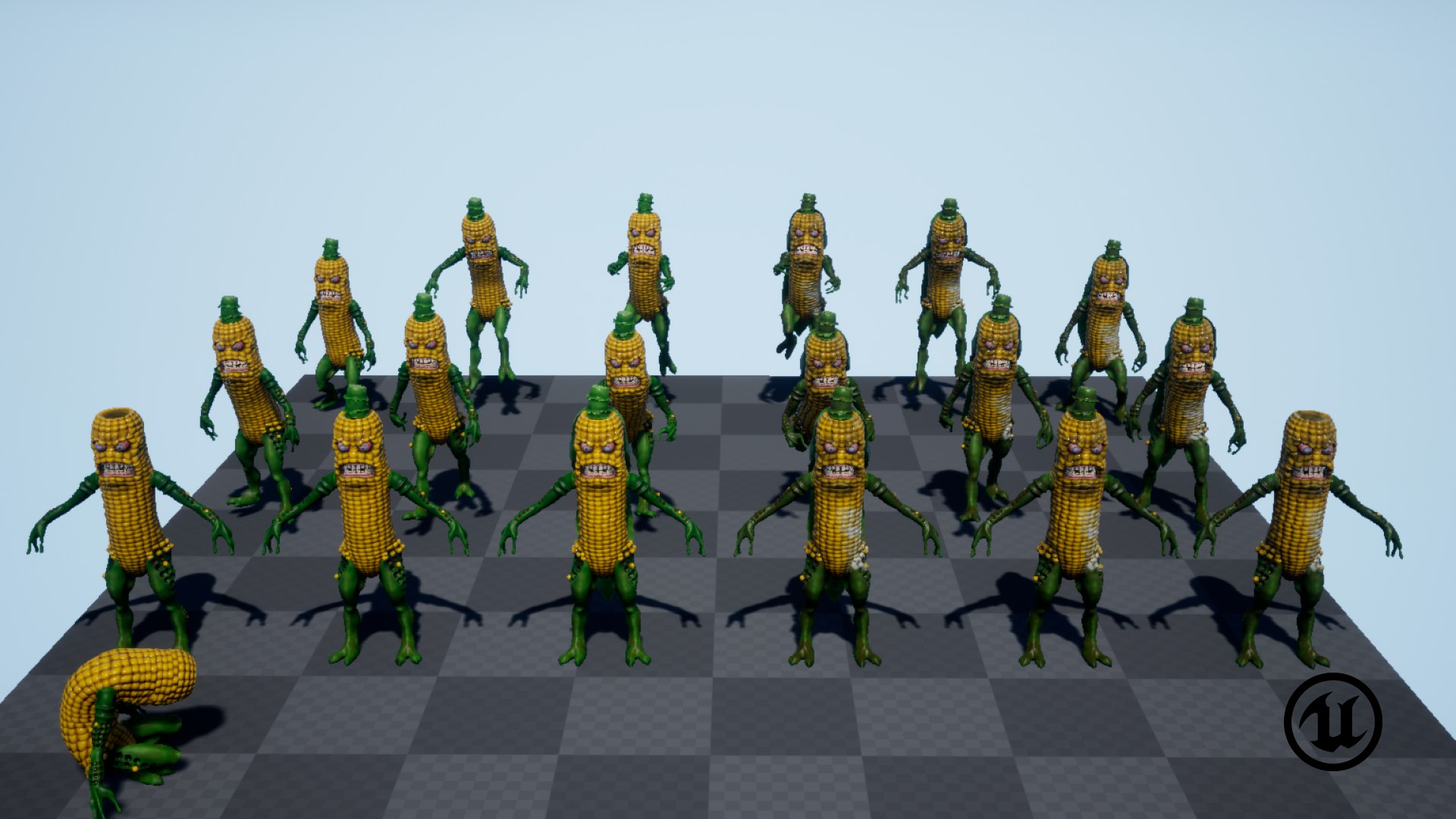 3D Model Corn Monster - Game Ready VR AR Low-poly - TurboSquid 1855264