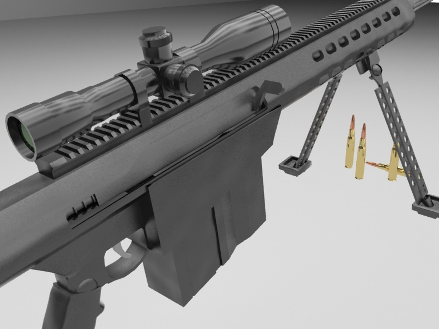 Free Barrett M107 3d Model