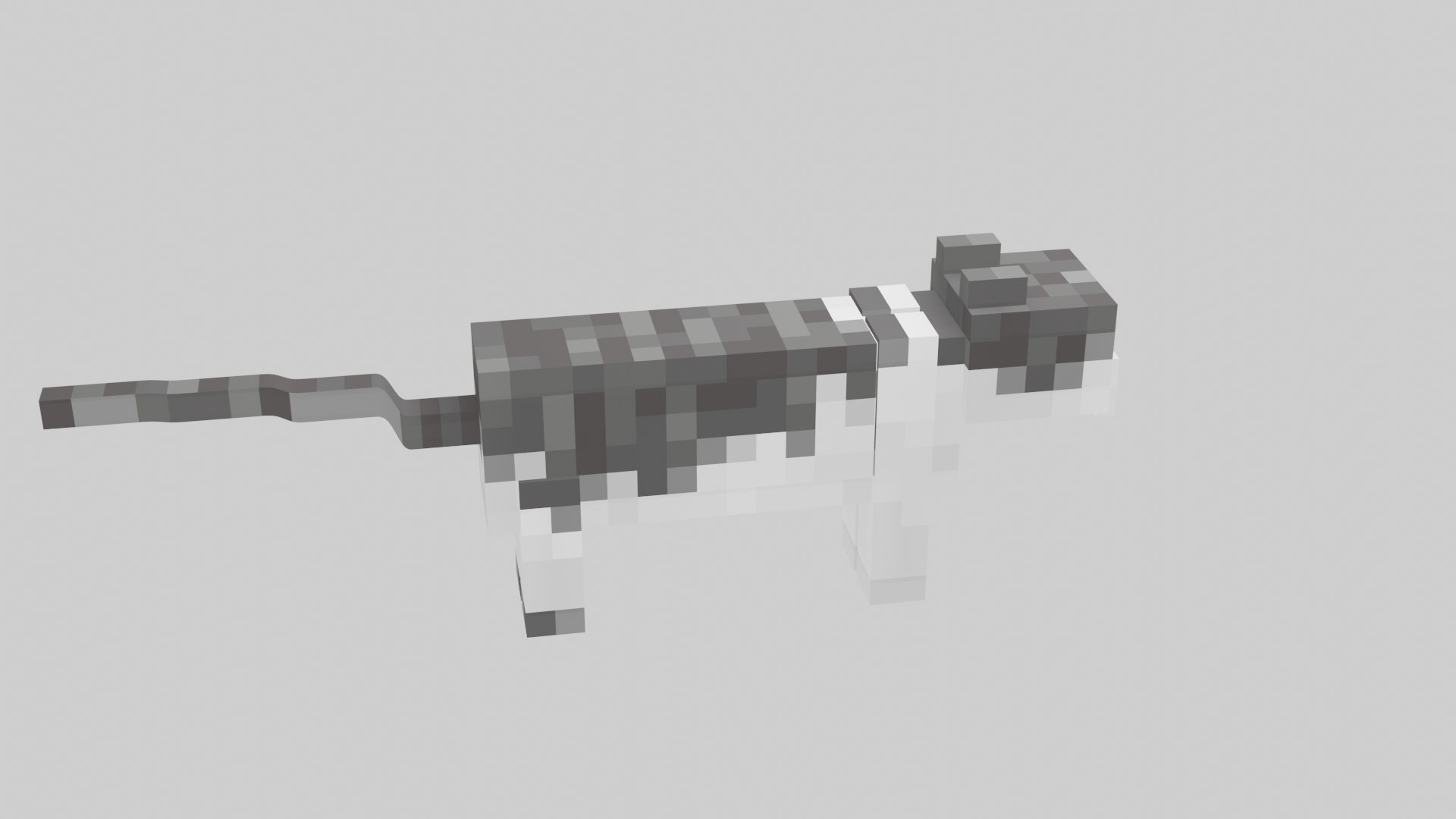 3D Minecraft Cat - TurboSquid 1977676