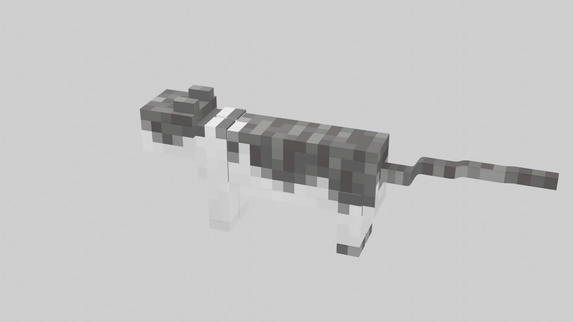 3D Minecraft Cat - TurboSquid 1977676