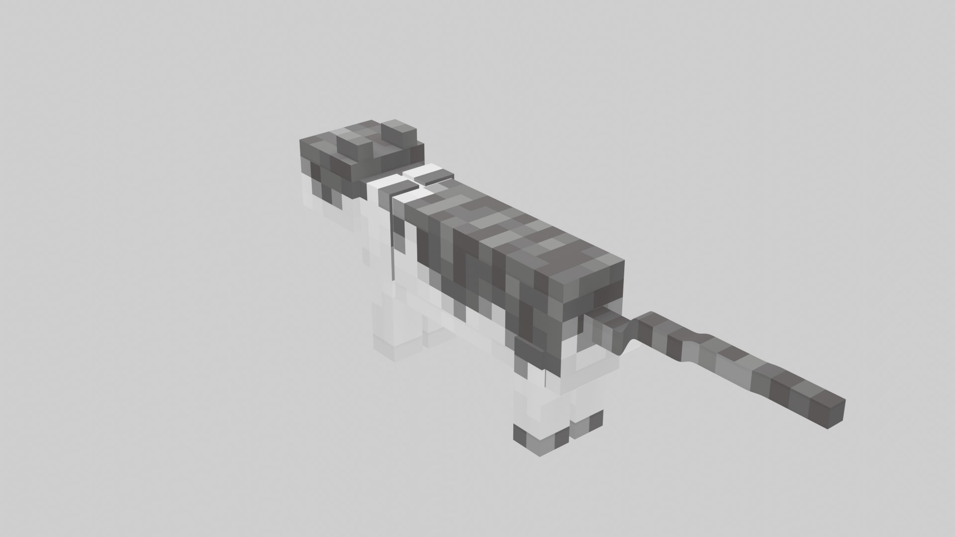 3D Minecraft Cat - TurboSquid 1977676