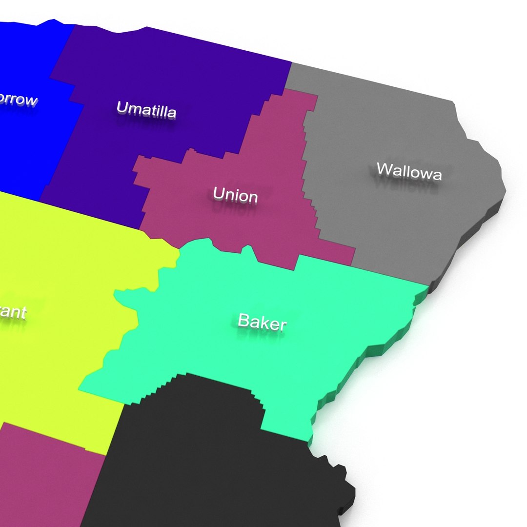 3d Model Oregon Counties