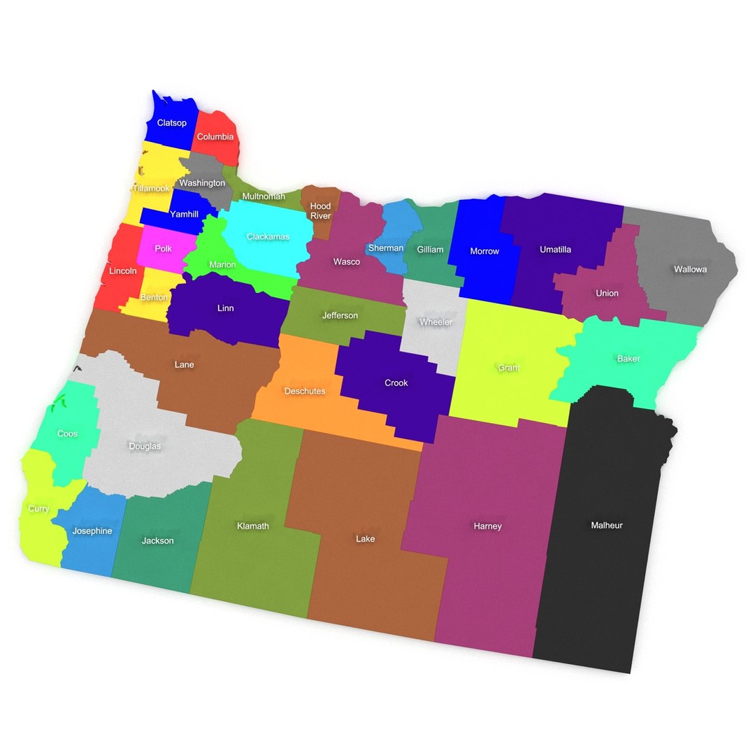 3d Model Oregon Counties