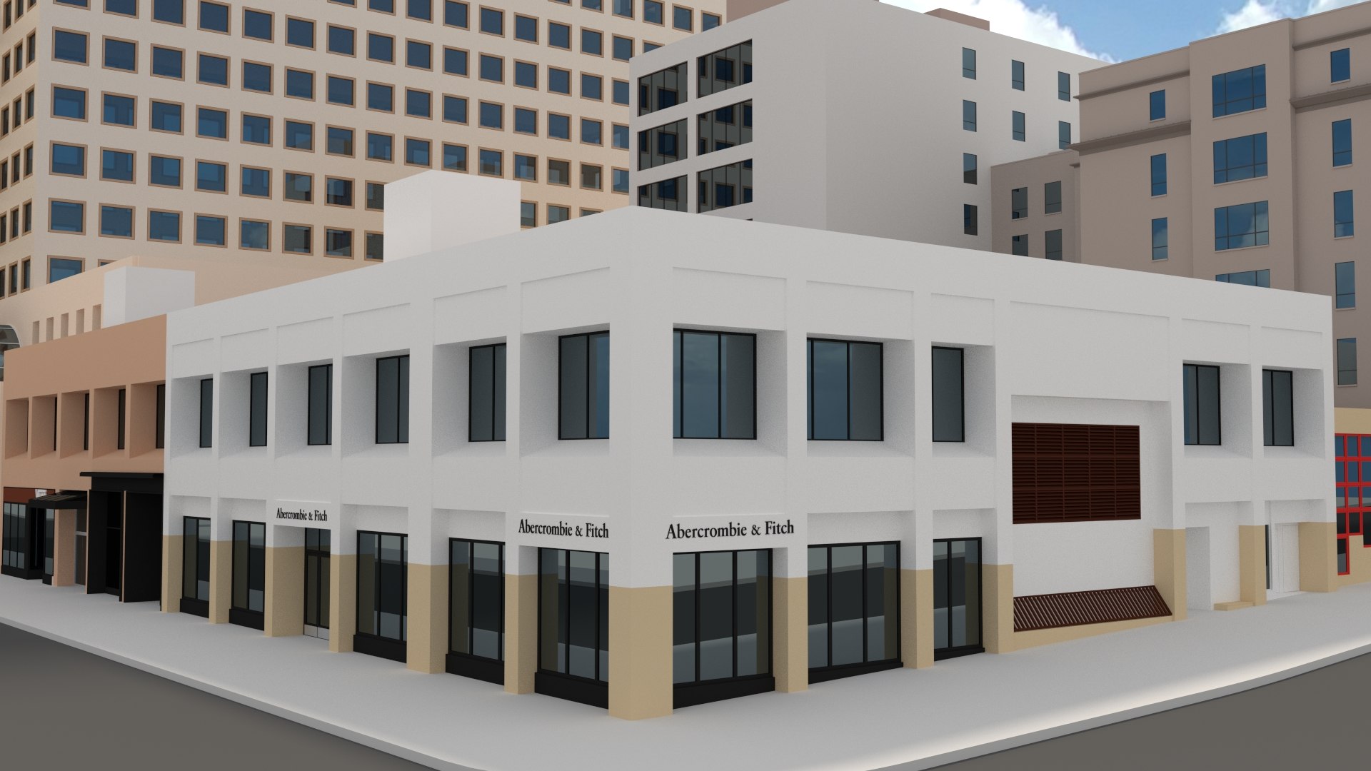 3d model downtown seattle city block