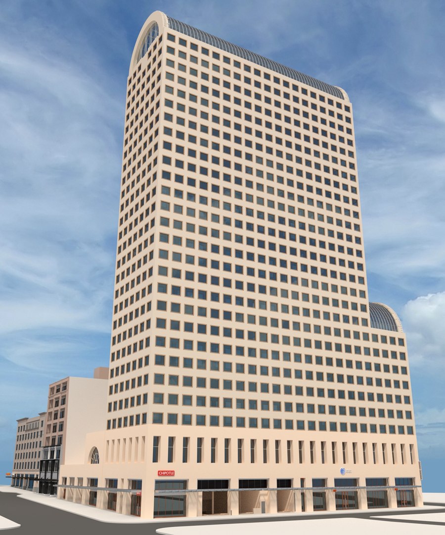 3d model downtown seattle city block