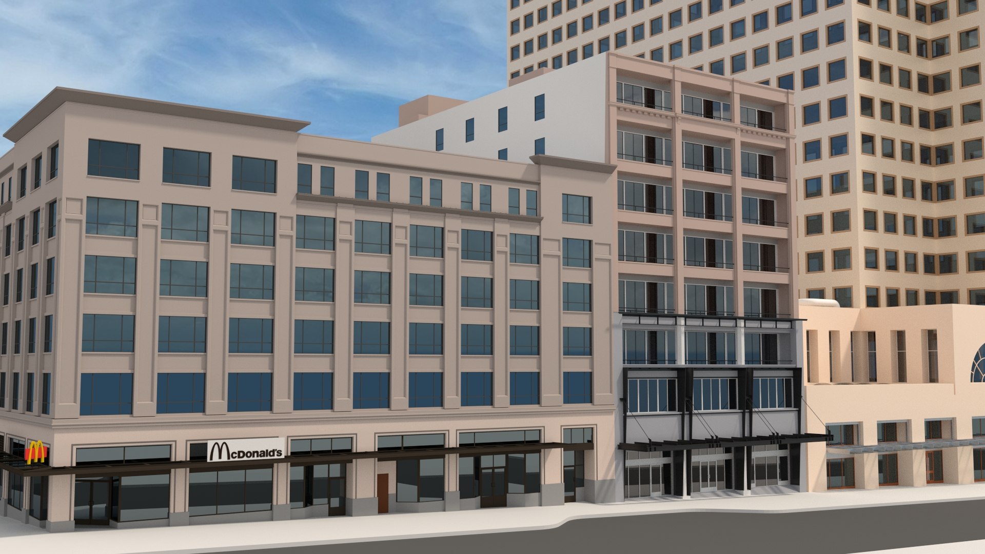 3d model downtown seattle city block