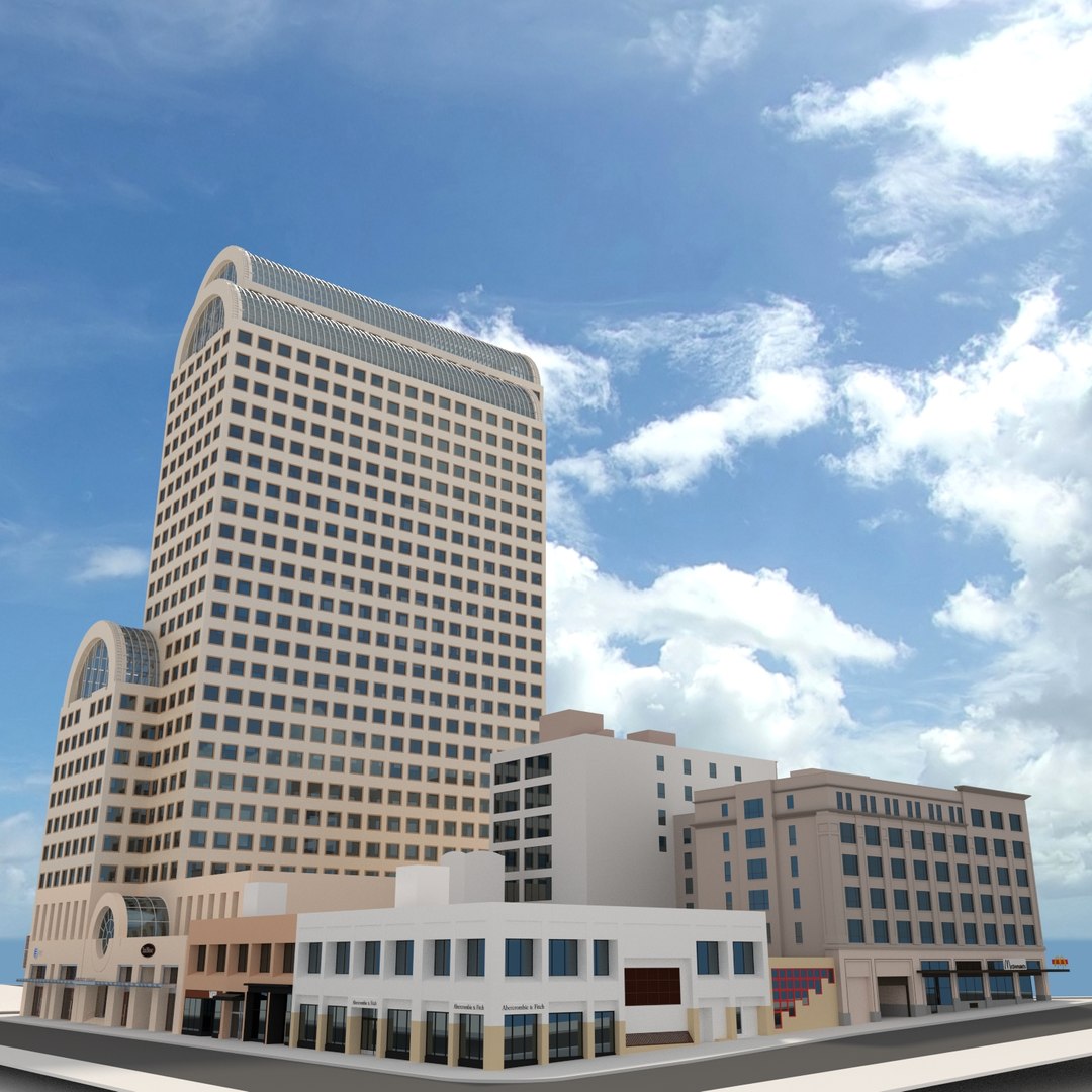 3d model downtown seattle city block