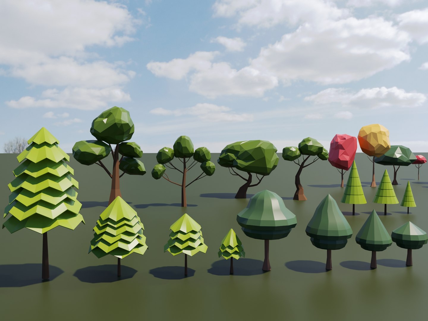 130 Low Poly Cartoon Nature Pack Vol 01 3D Model - TurboSquid 2094511