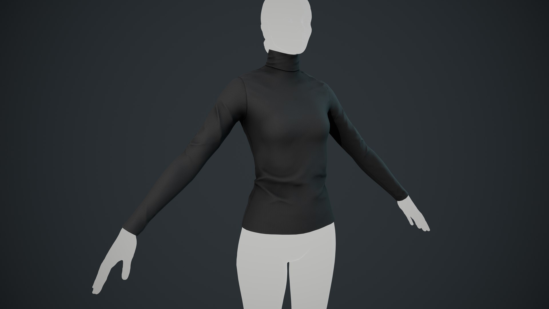 Black Turtle Neck Pull Top model - TurboSquid 2175674