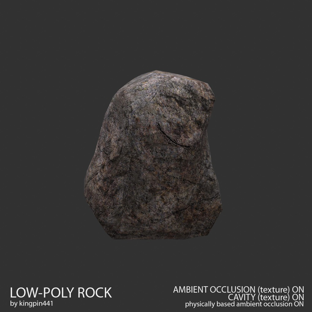 low-poly rock 3d model
