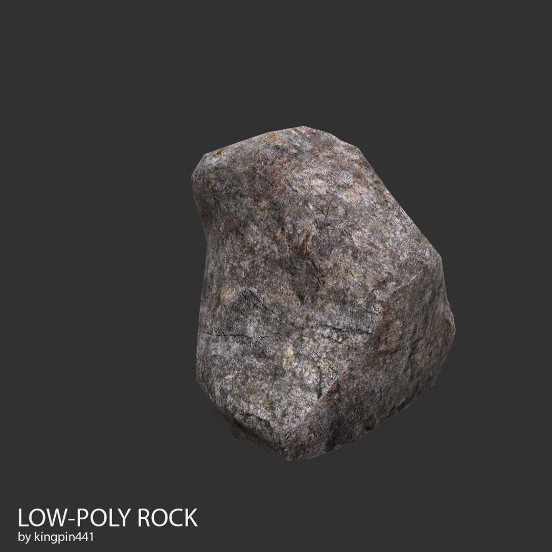 low-poly rock 3d model
