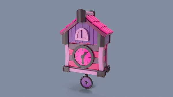 modelo 3d Reloj De Dibujos Animados Estilo De Dibujos Animados Rosa ...