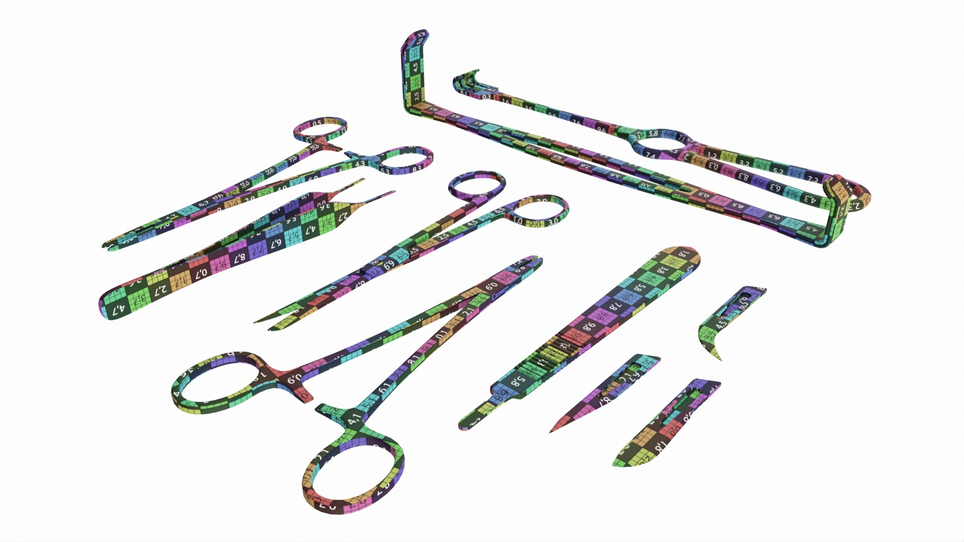 Set Of 7 Surgical Instruments 3D - TurboSquid 2225569