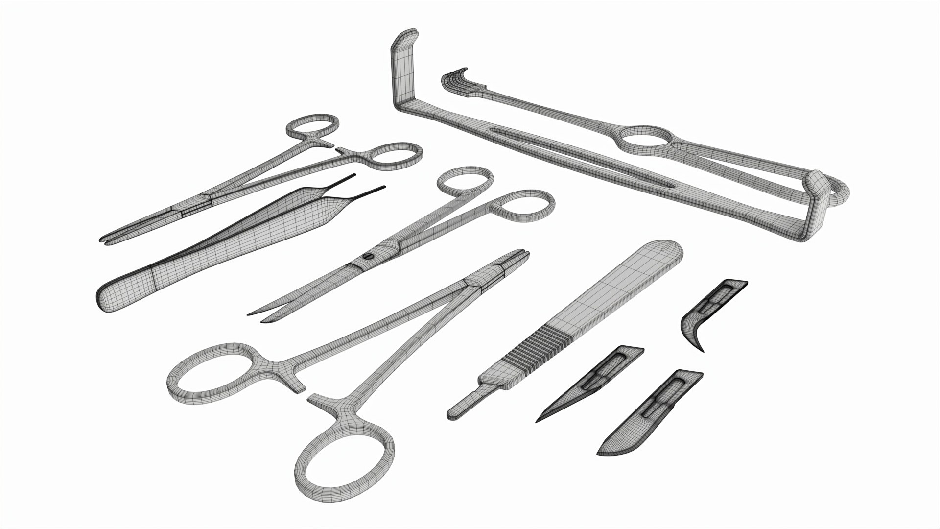 Set Of 7 Surgical Instruments 3D - TurboSquid 2225569
