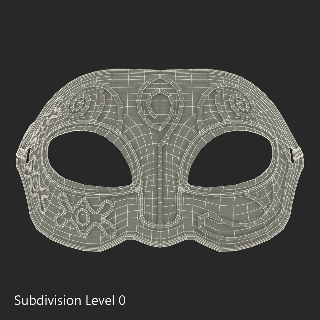 masquerade mask yellow 3d model
