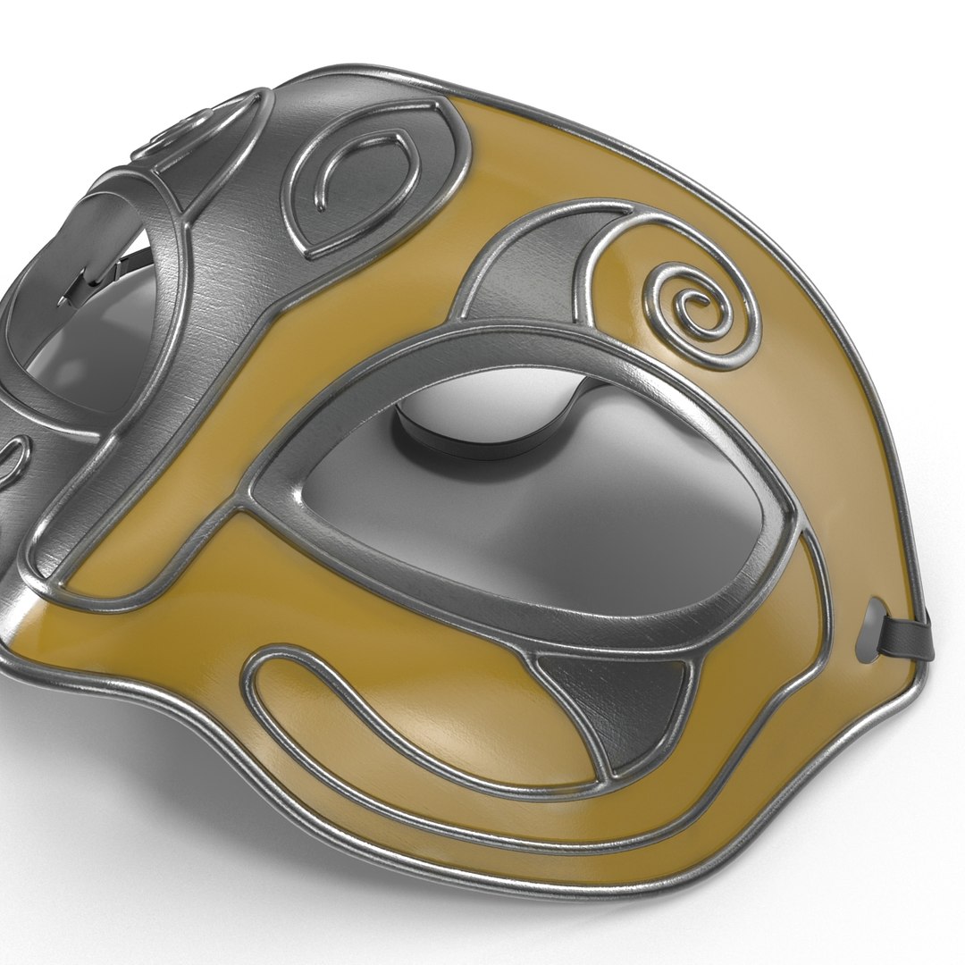 masquerade mask yellow 3d model