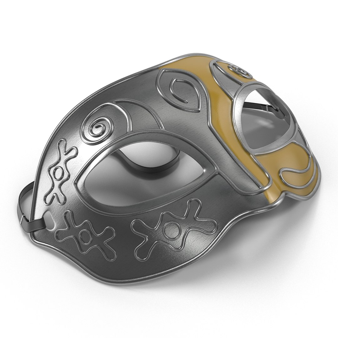 Masquerade Mask Yellow 3d Model
