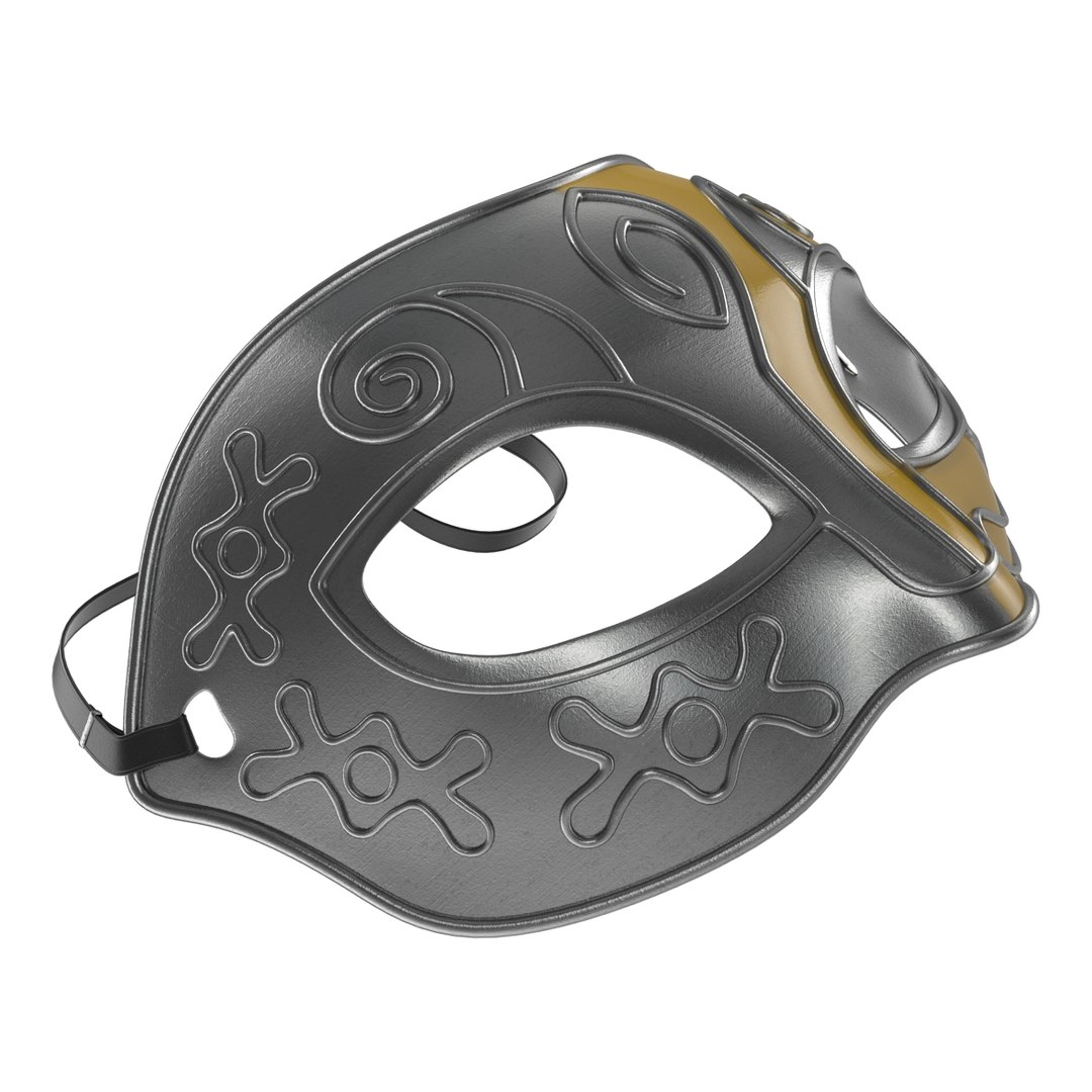 masquerade mask yellow 3d model