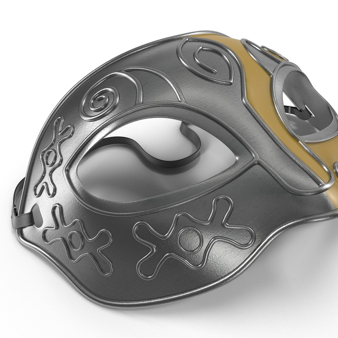 masquerade mask yellow 3d model